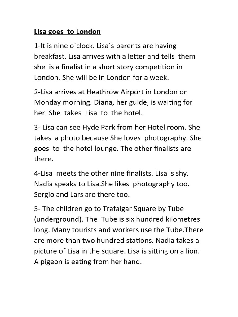 Lisa Goes To London Summary | PDF | London