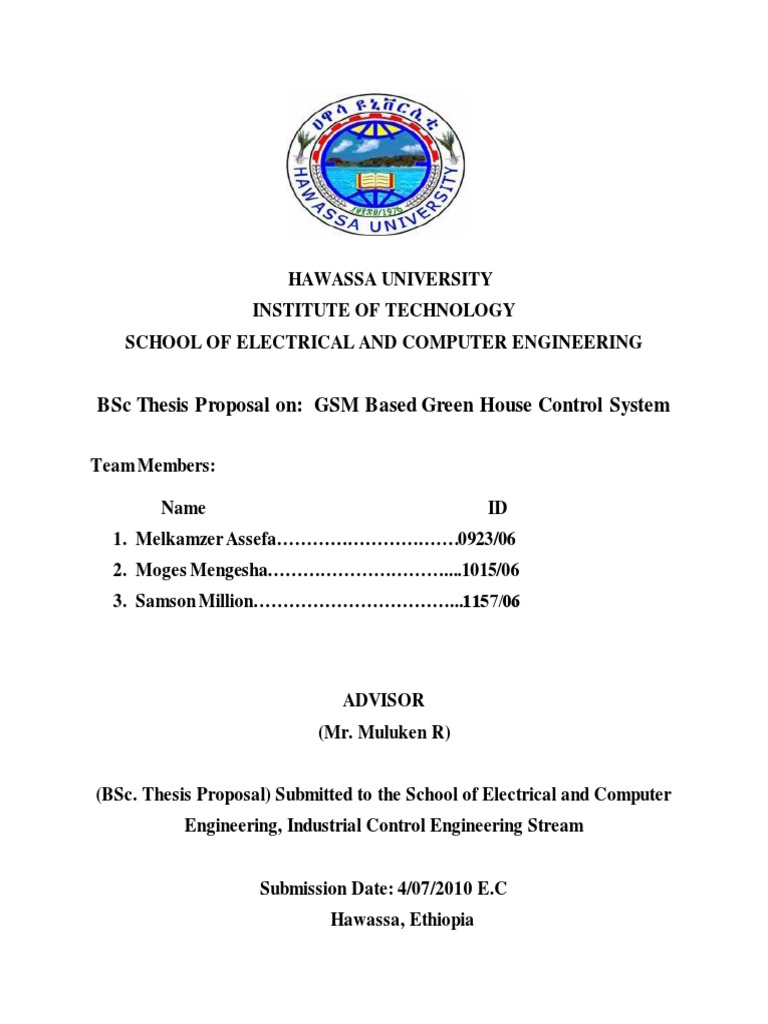 BSC Thesis Proposal On GSM Based Green H | PDF | Sensor | Humidity