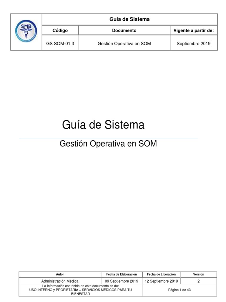 Guía de Gestión del Sistema SOM | PDF | Contraseña | Historial médico
