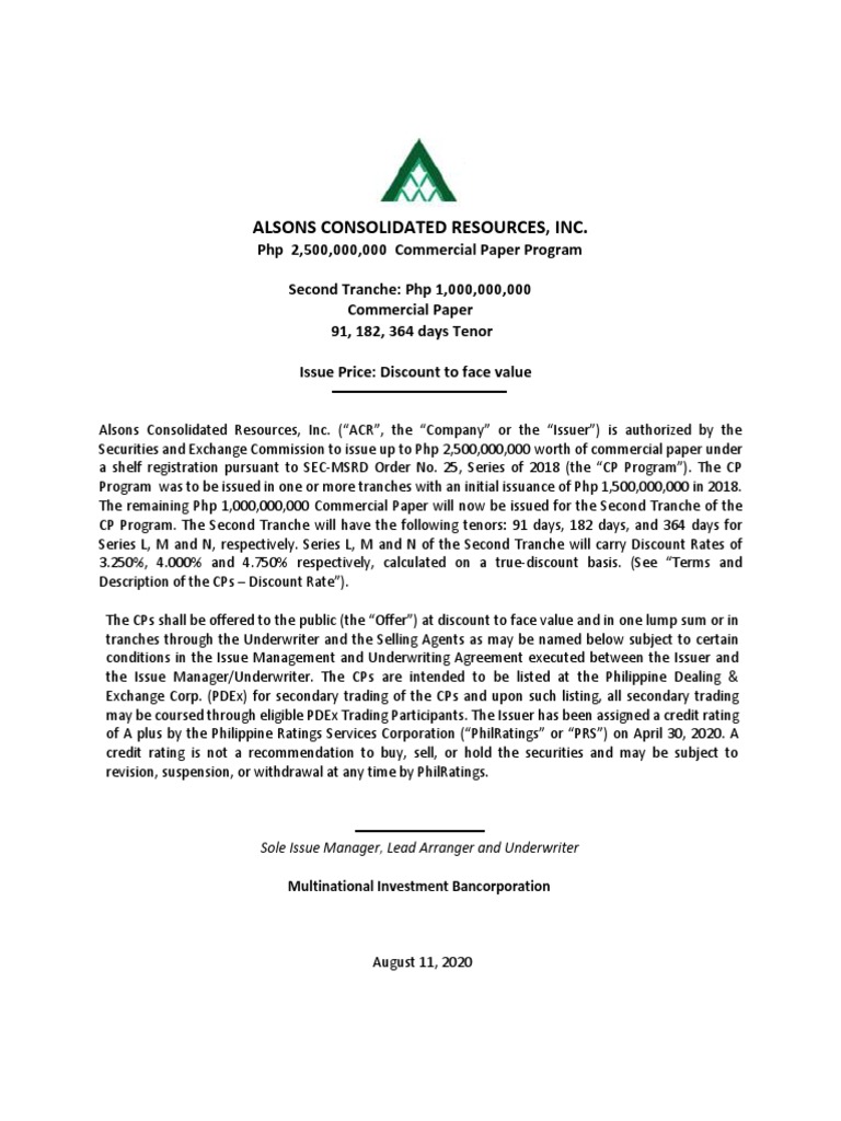 21 ACR Series L Series M and Series N CP Final Prospectus DTD 08202020 ...