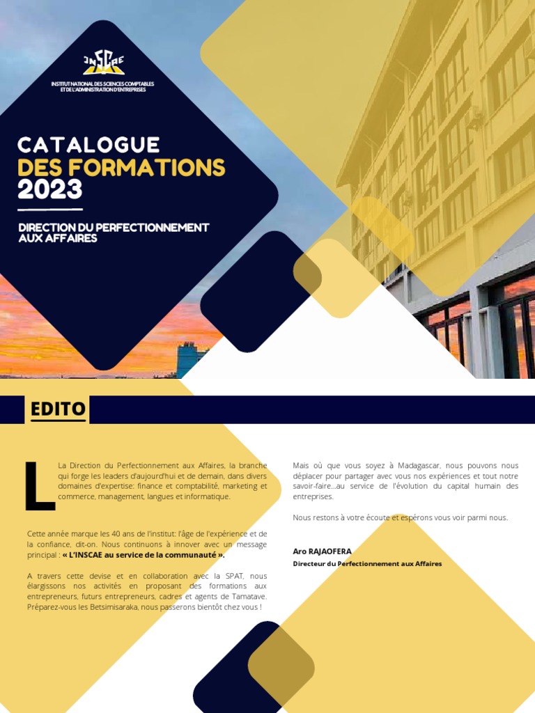 Formations INSCAE Madagascar 2023 | PDF | Comptabilité | Audit