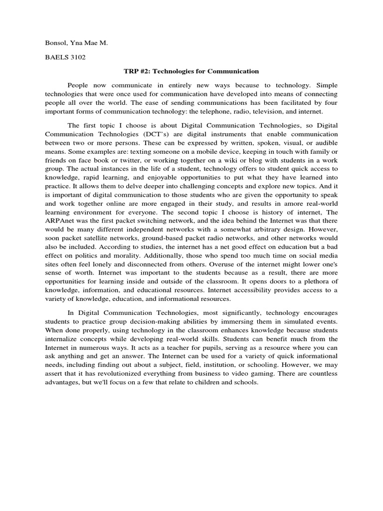 TRP #2 | PDF | Internet | Communication