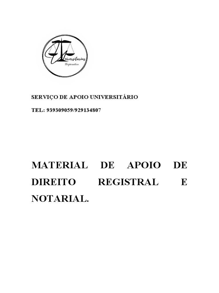 Material de apoio sobre o notariado angolano: princípios, funções e ...