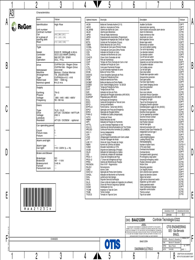 BAA21235H - Flex Drive - Gen - Otis Diagrama PDF | PDF