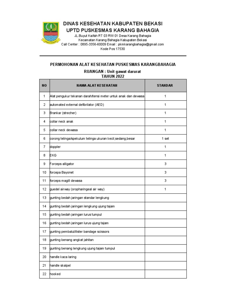 Permintaan Alkes PKM 2023 | PDF