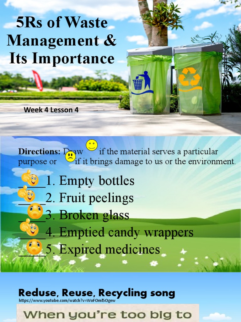 5Rs of Waste Management & Its Importance | PDF | Recycling | Waste ...