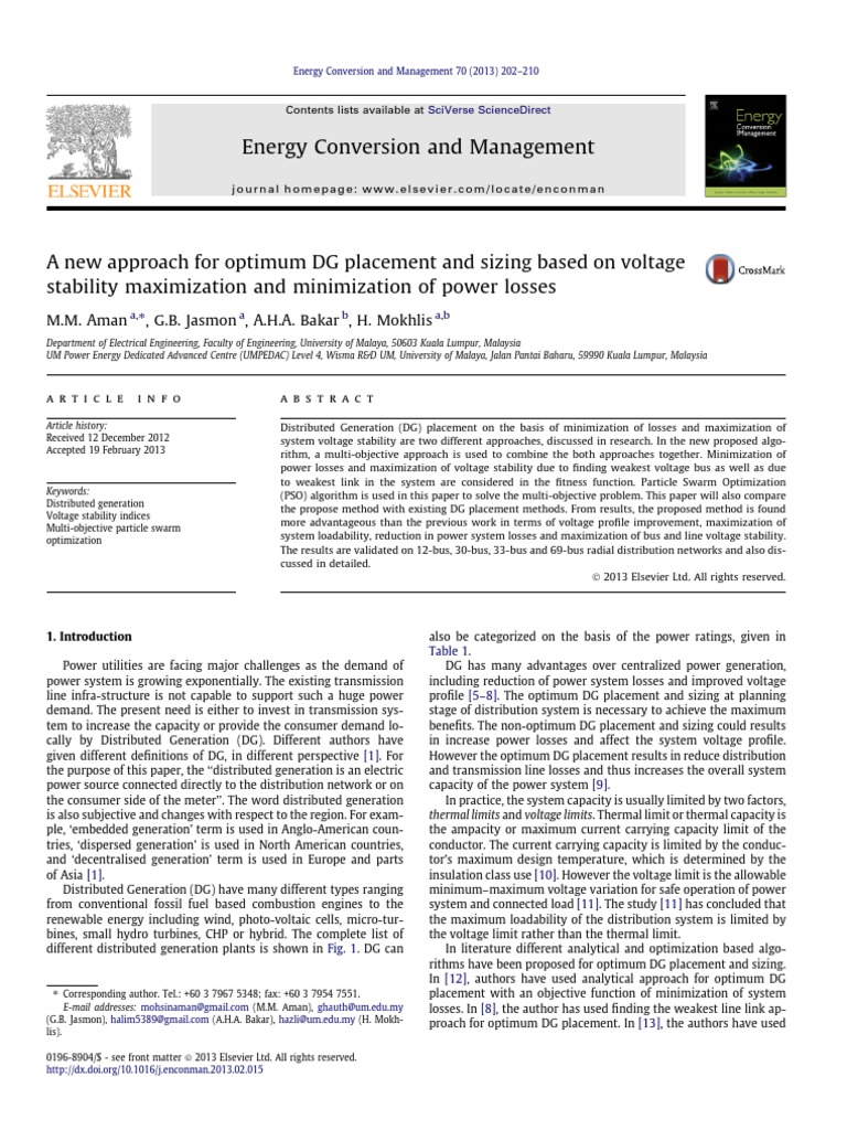 A New Approach For Optimum Dg Placement And Sizing Based On Voltage 