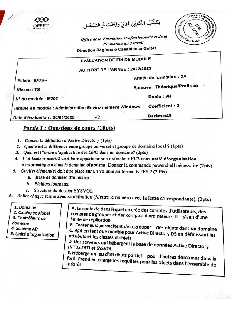 EFMR 202 Casa Ofppt - Info | PDF