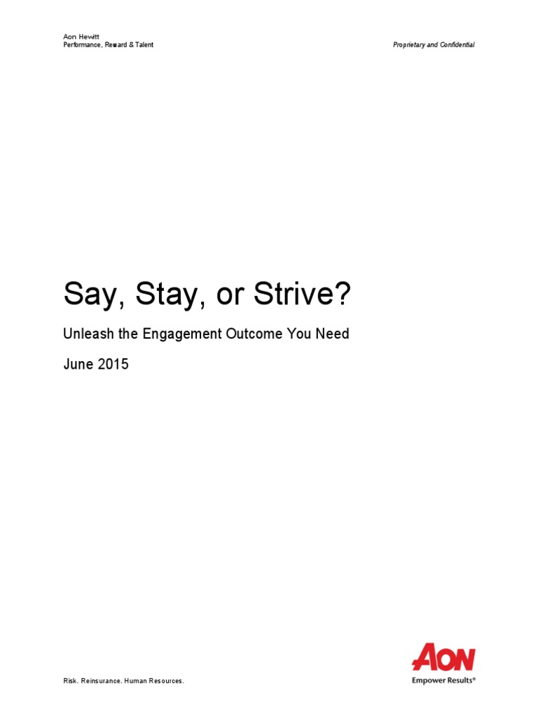Say Stay or Strive Health Aon | PDF | Employment | Employee Retention