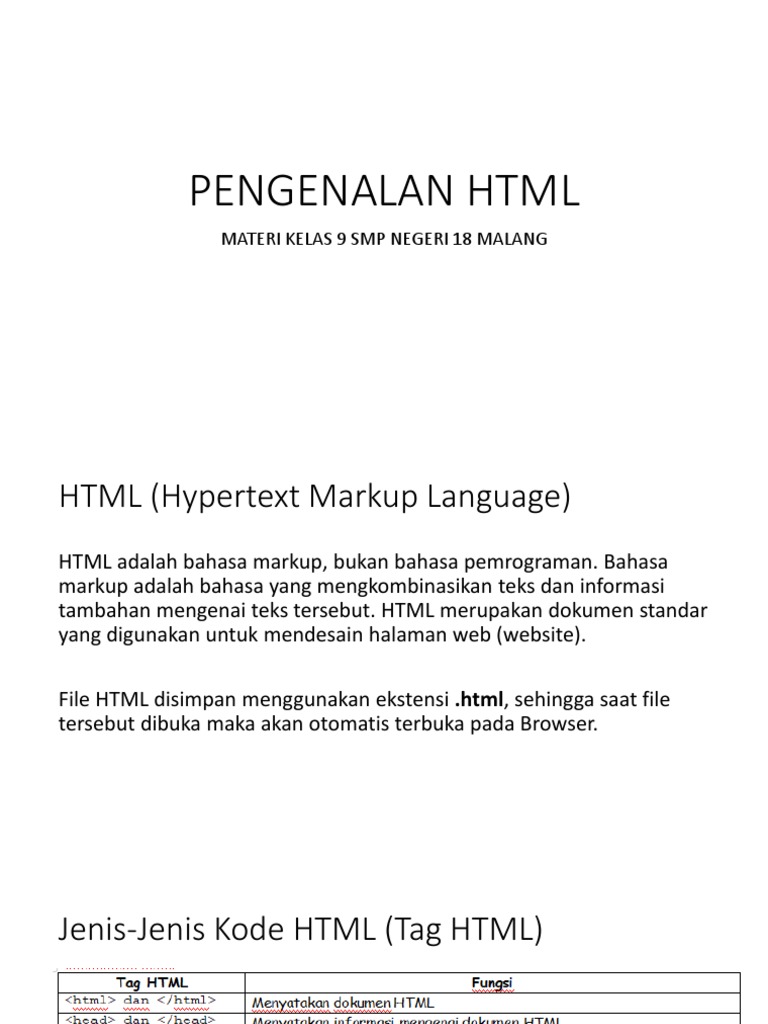 Pengenalan HTML | PDF