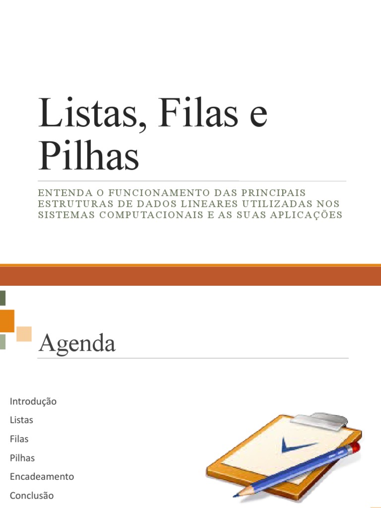 Slides Listas, Filas e Pilhas | PDF