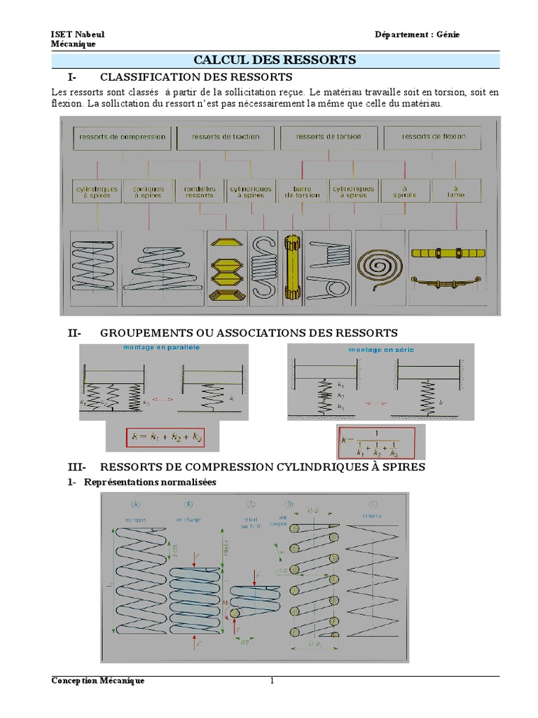 Calcul des ressorts en génie mécanique | PDF | Mécanique newtonienne ...