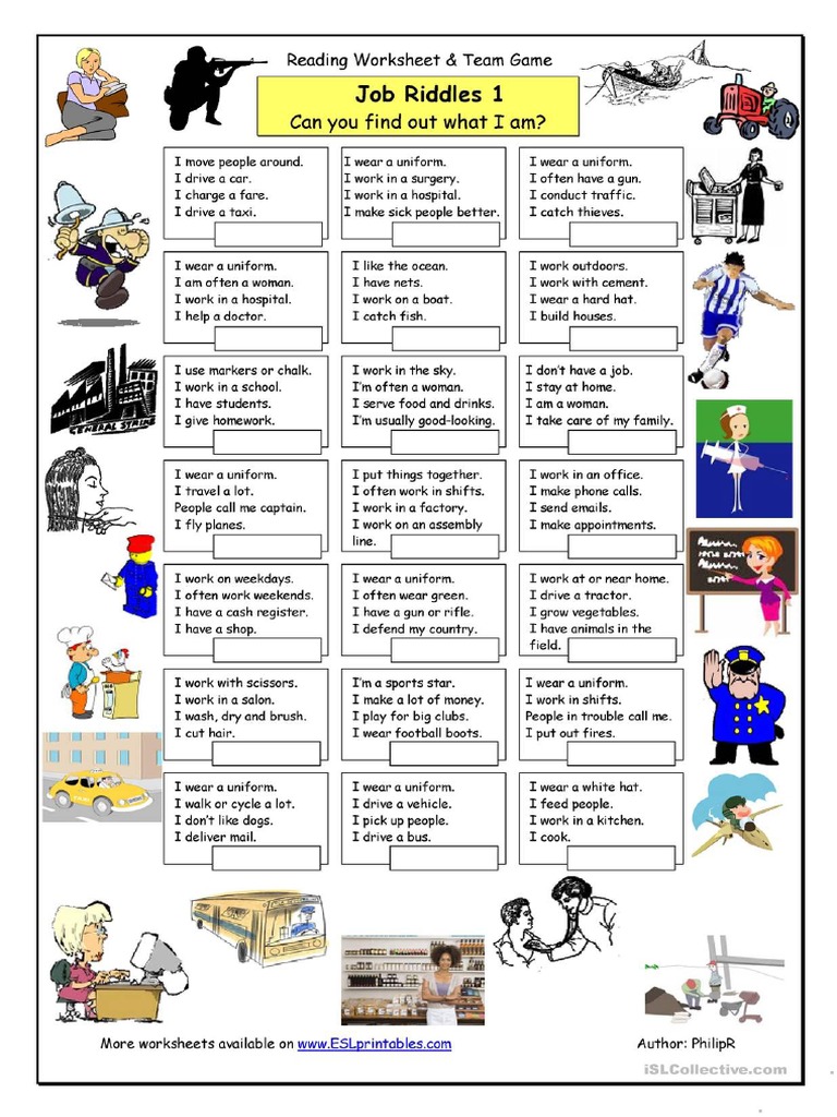Guess The Job Kids English | PDF
