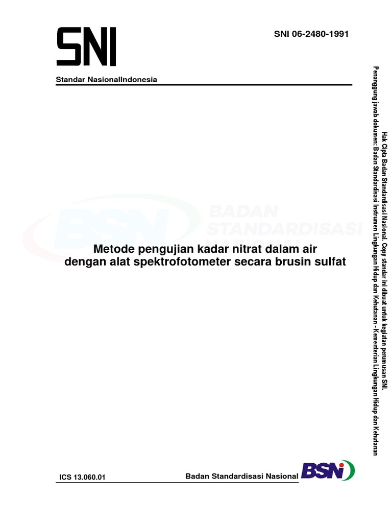 Metode Uji Kadar Nitrat Air SNI | PDF