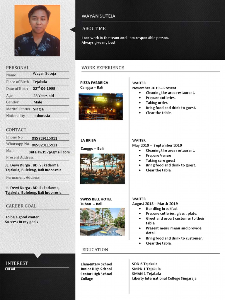 Wayan Suteja | PDF | Waiting Staff | Food Retailing