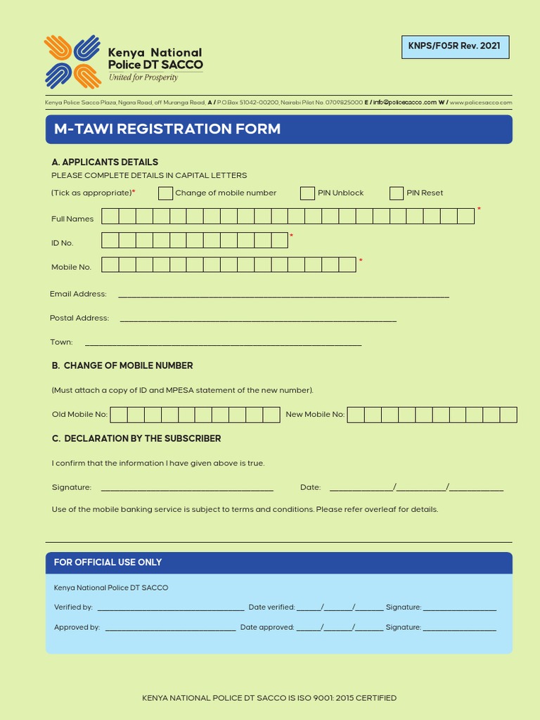 KNPS MTawi Application Form 0921 PDF | PDF | Personal Identification ...