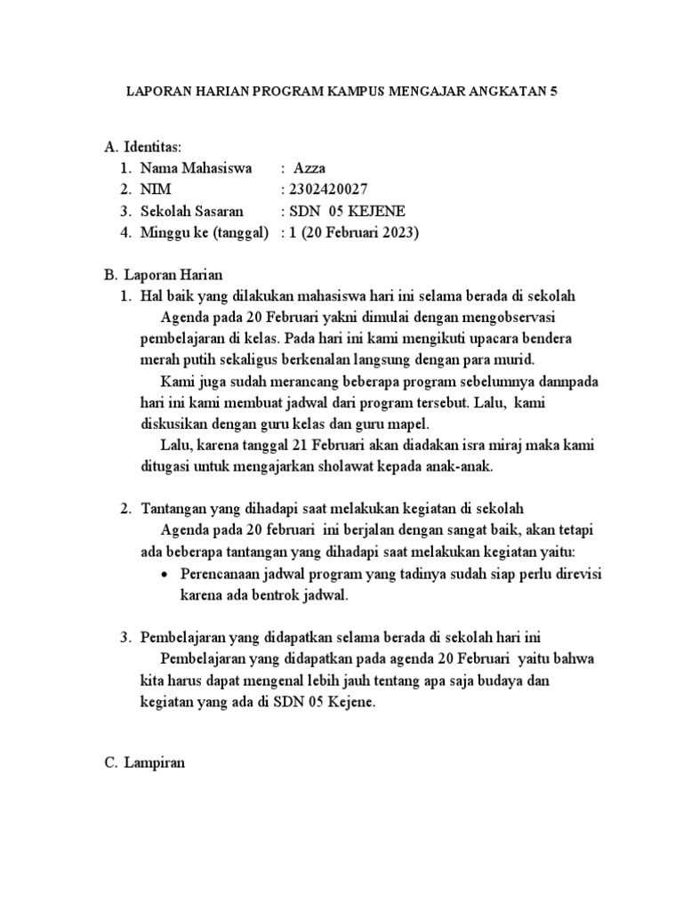 Laporan Kampus Mengajar | PDF