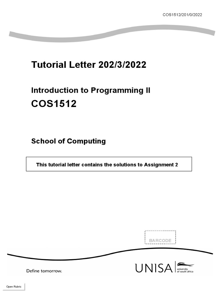 Cos1512 202 3 2022 | PDF | Pointer (Computer Programming) | Variable (Computer Science)