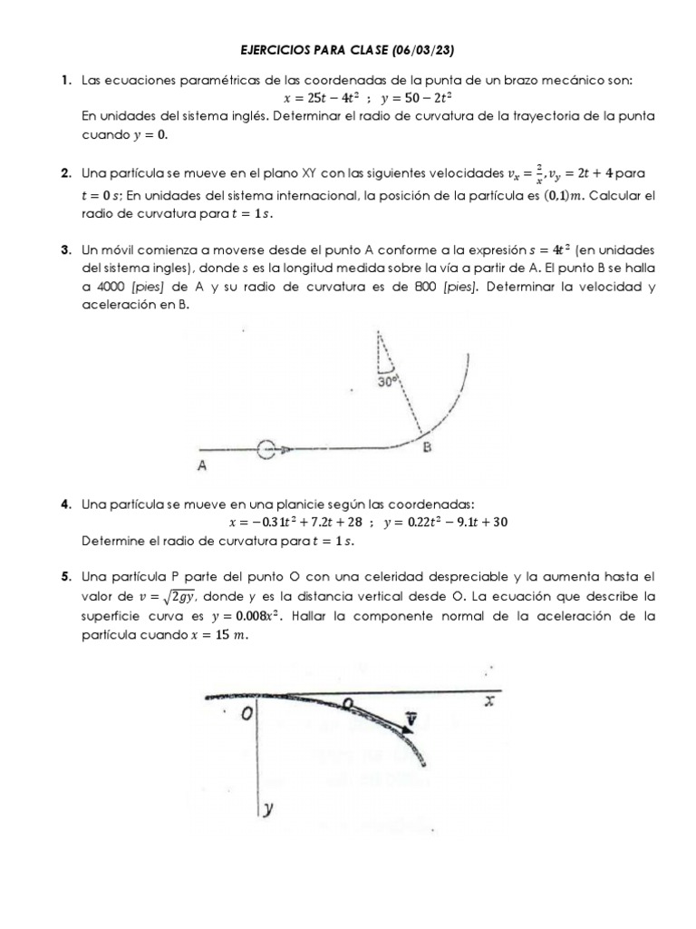 Ejercicios para Clase 06-03-23 PDF | PDF