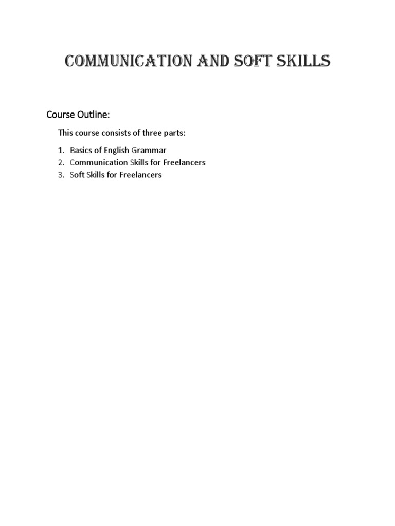 Communication and Soft Skills Overview | PDF | Noun | Part Of Speech