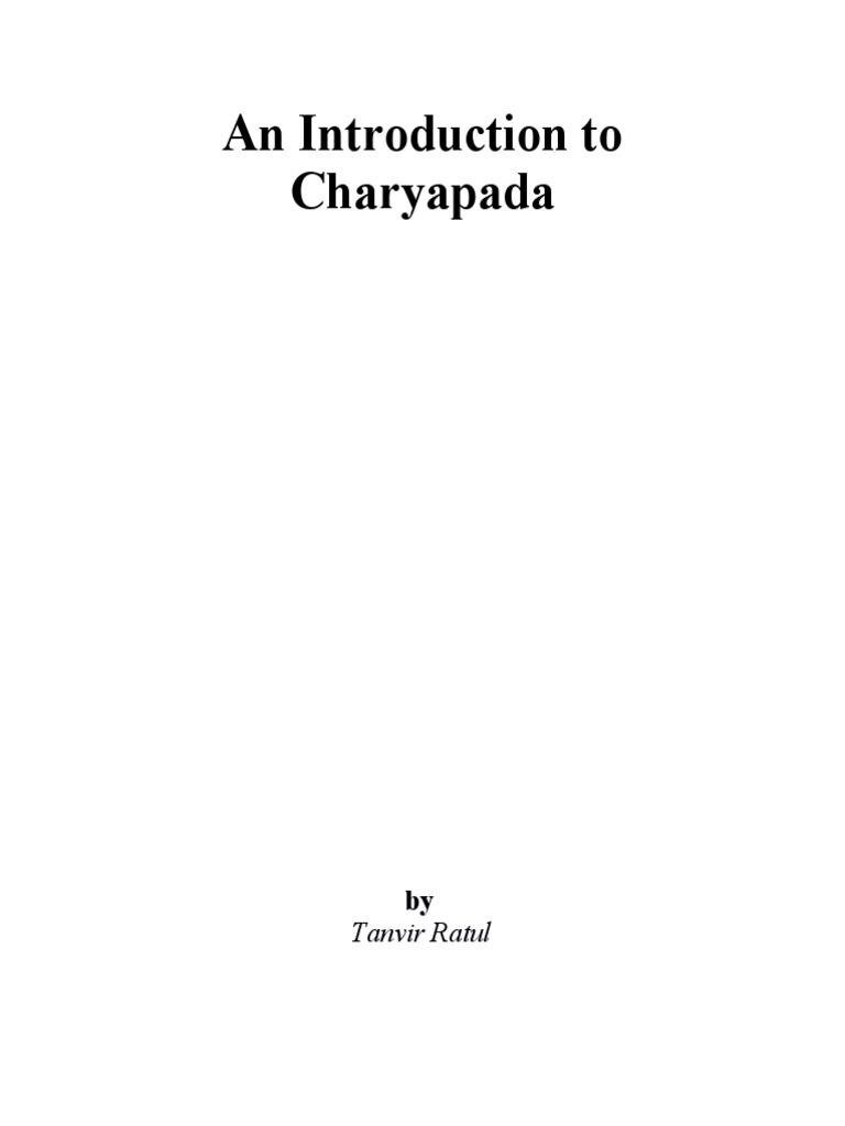 Introduction To Charyapada | PDF | Tibetan Buddhism | Vajrayana