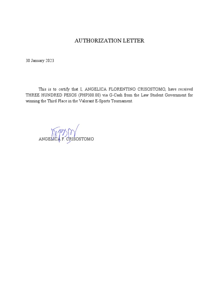 Authorization Letter Template | PDF