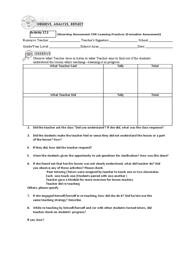 Os Le12 | PDF | Educational Assessment | Teachers