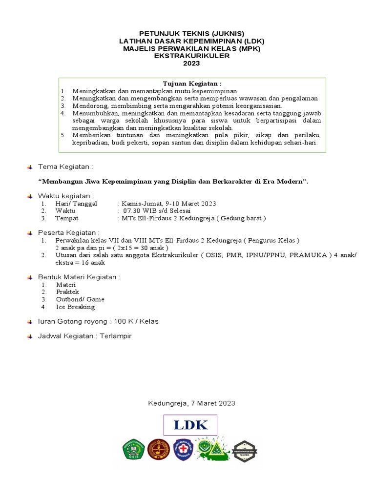 Juknis LDK Kelas | PDF