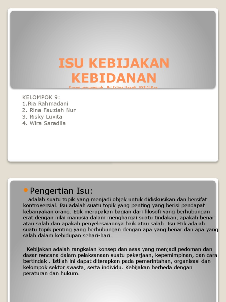 ISU KEBIJAKAN KEBIDANAN | PDF