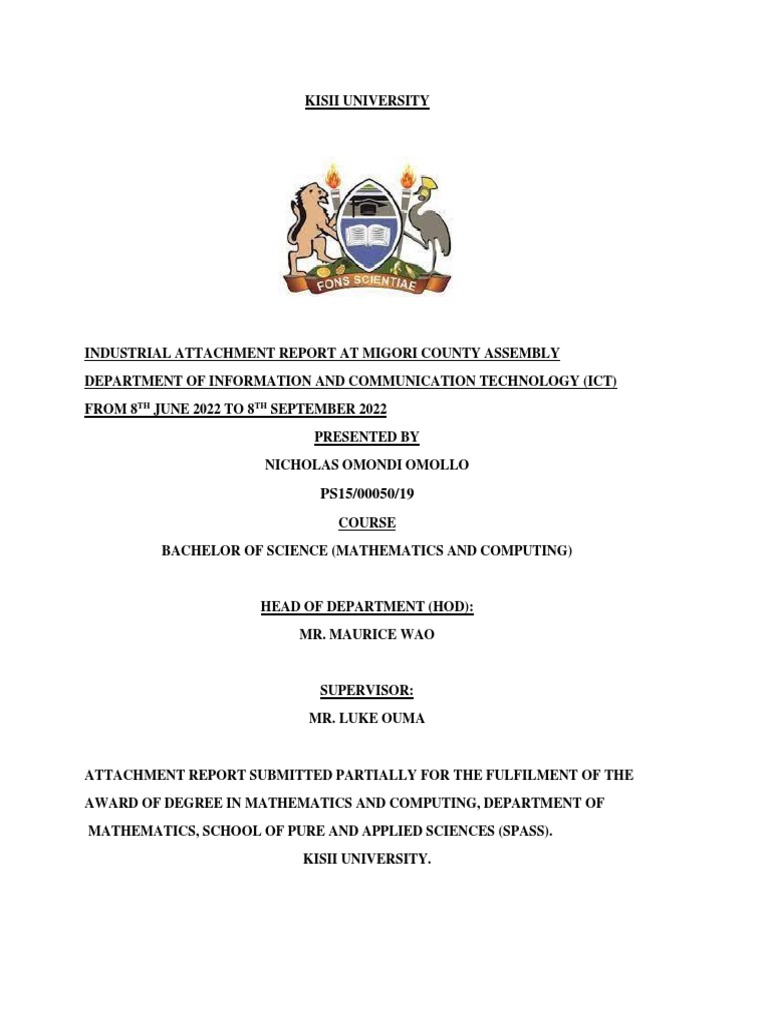 Industrial Attachment Report | PDF | Information Technology | Computer ...