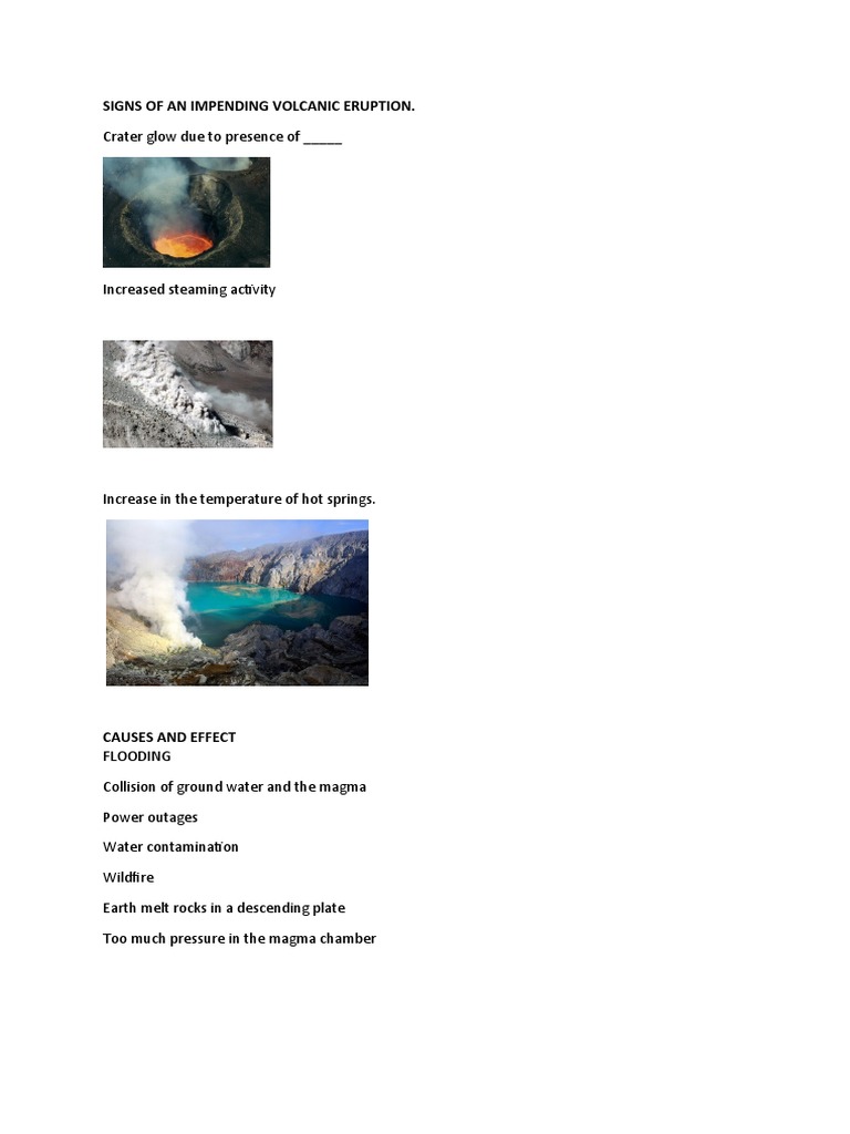 Signs of An Impending Volcanic Eruption | PDF