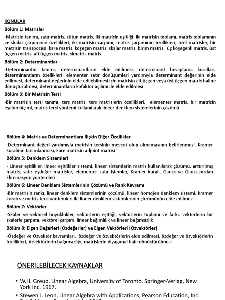 Bolum1 Matrisler PDF | PDF