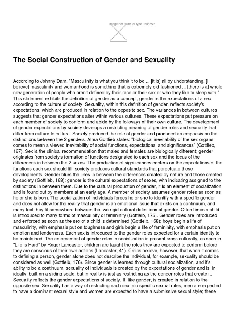 The Social Construction Of Gender And Sexuality Pdf Gender Gender
