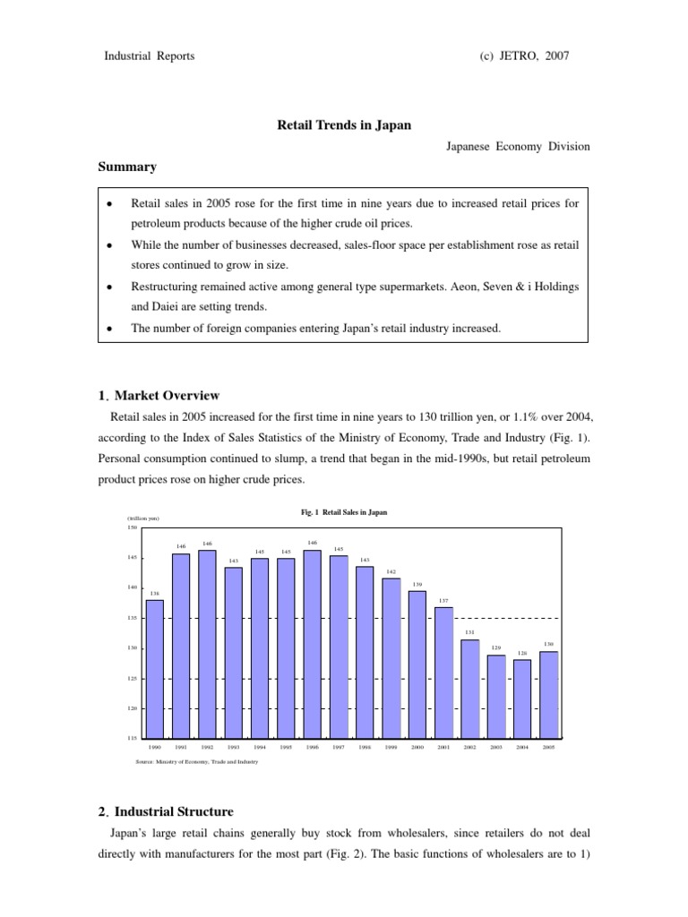 Japan Retail Market Trends 2005 | PDF | Department Store | Retail