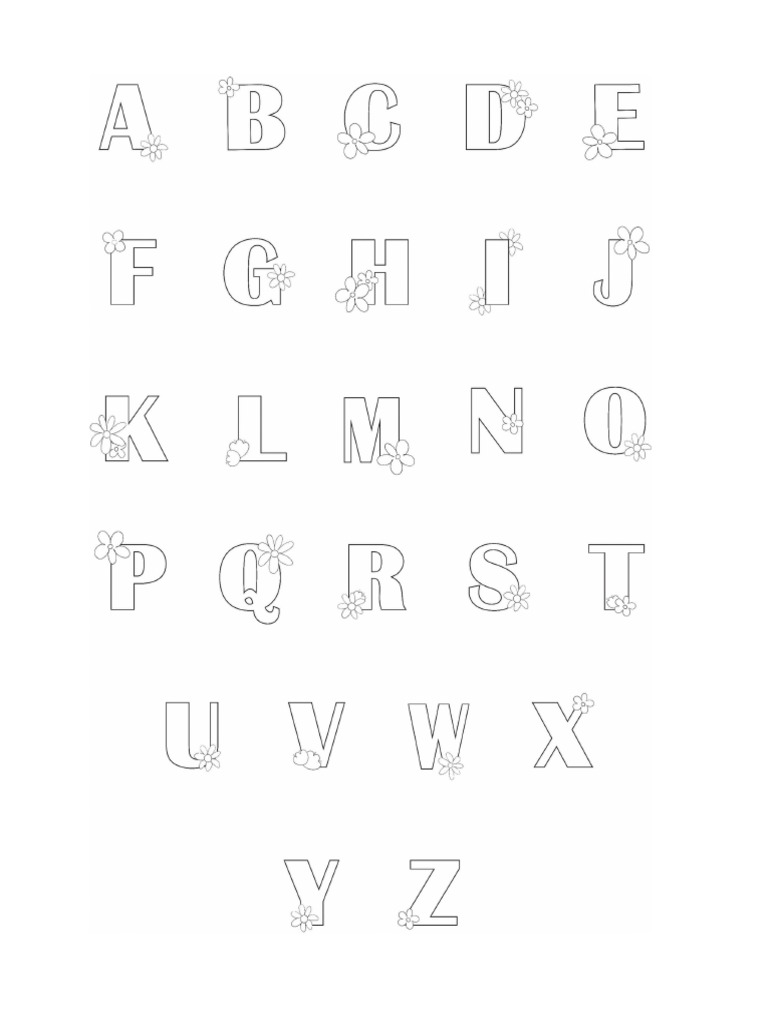 Printable Bubble Letters Flower Letters Alphabet | PDF