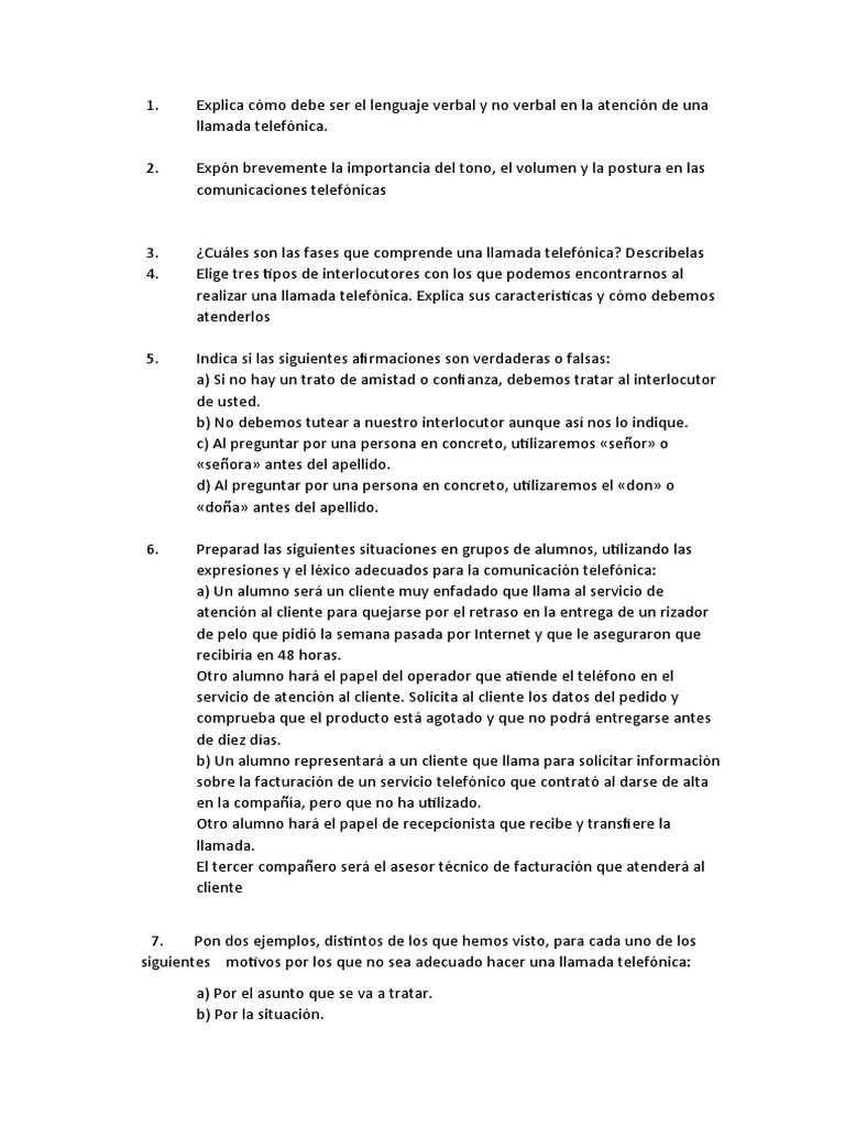 Ejercicios UT 3 | PDF | Servicio al Cliente