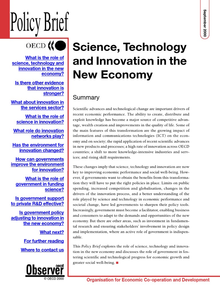 OECD - Science, Technology and Innovation in The New Economy | Download ...