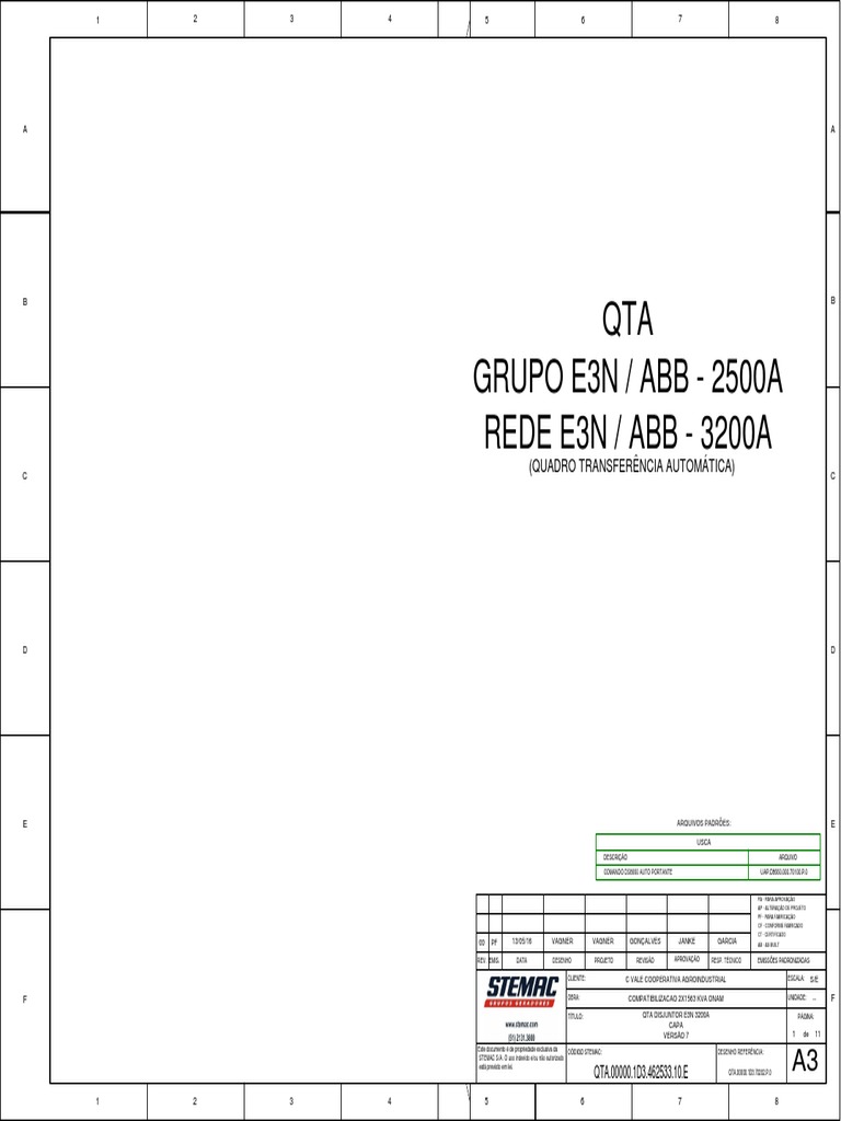 QTA Grupo E3N / Abb - 2500A Rede E3N / Abb - 3200A: (Quadro Transferência Automática) | PDF ...