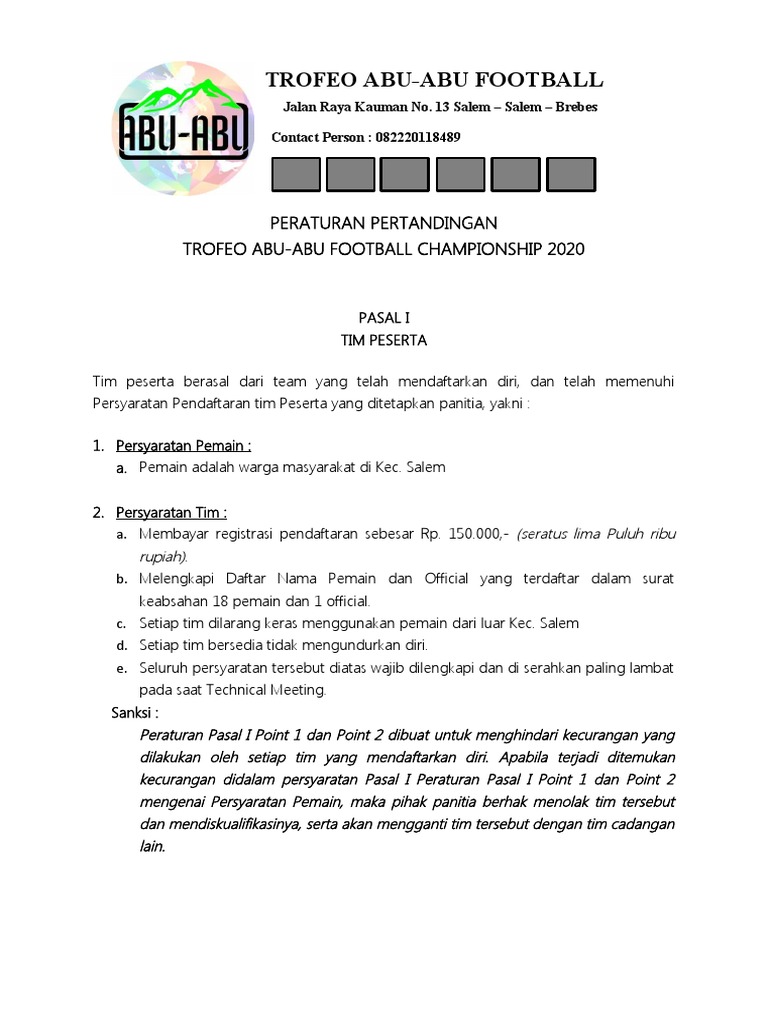 Peraturan Pertandingan Trofeo | PDF