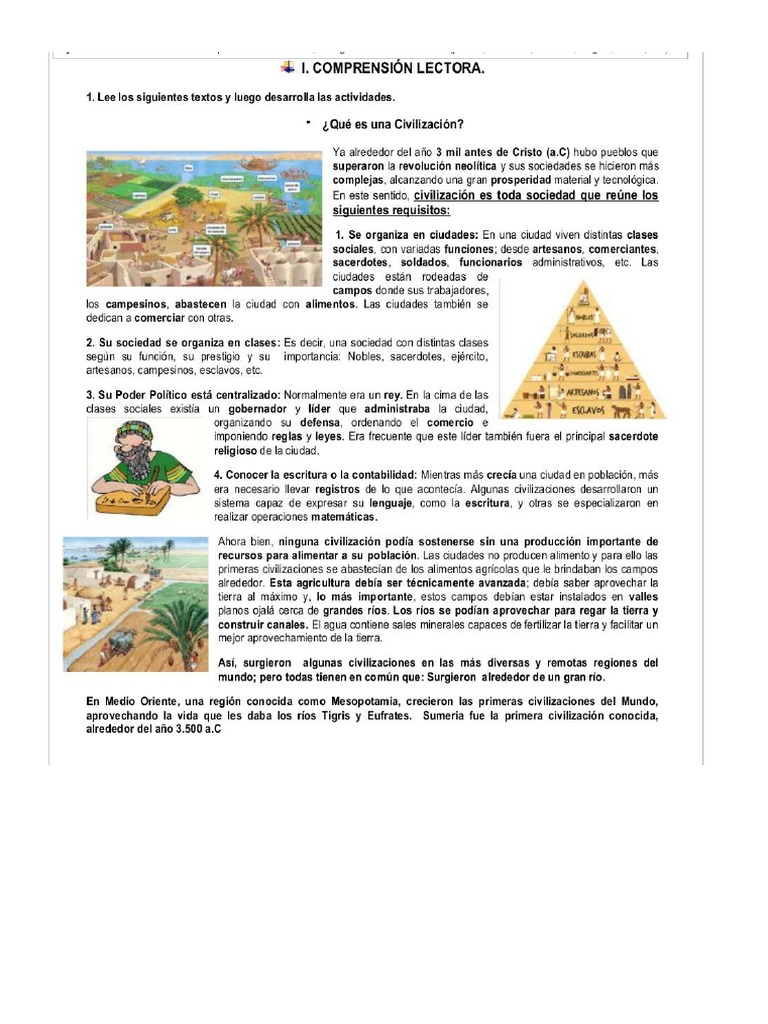 Actividades Primeras Civilizaciones Pdf