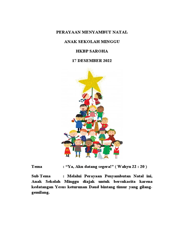Tema Natal Sekolah Minggu HKBP Saroha | PDF