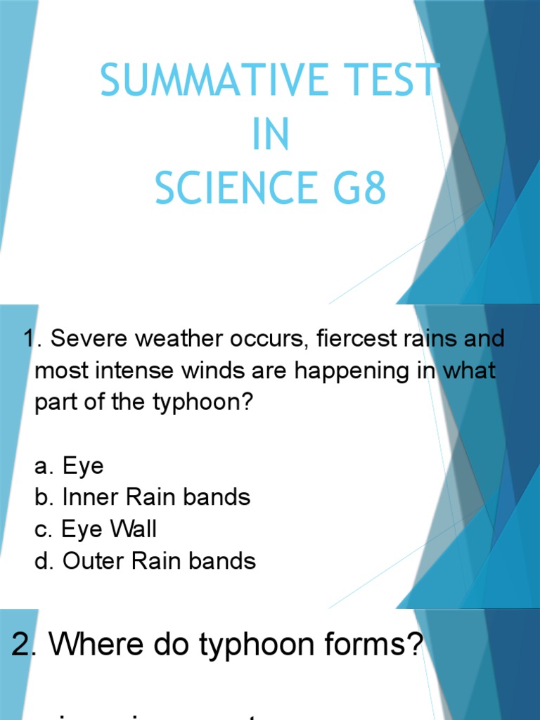 Summative Test - Understanding Typhoon | Download Free PDF | Tropical ...