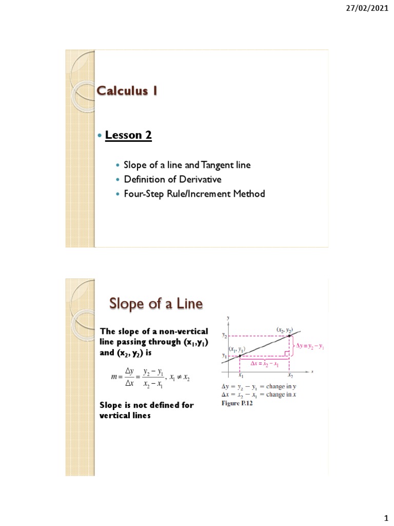 CALENG1 Lesson 02 The Derivative (Four-Step Rule) | PDF | Derivative ...