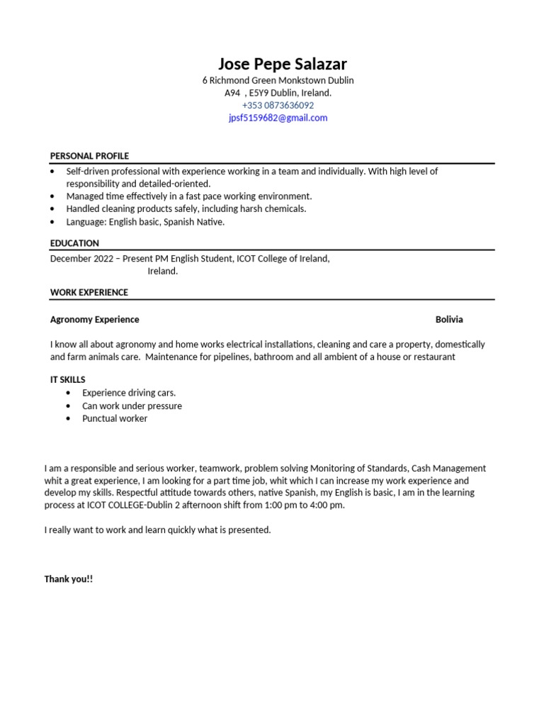 CV Jose Pepe Salazar | PDF