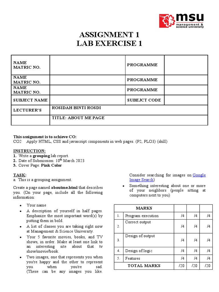 Lab Exercise 1 Pdf