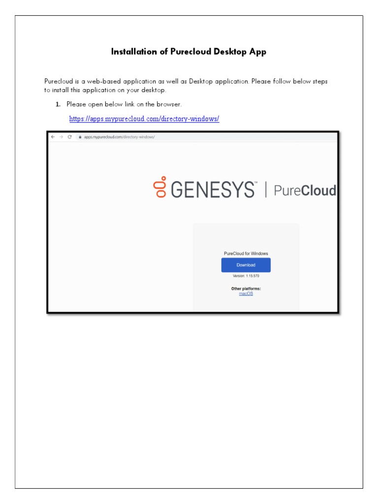 Purecloud Desktop App Installation Guide | PDF