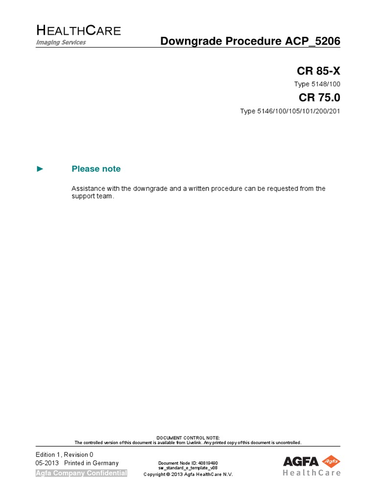 CR 75.0 CR 85-X - Downgrade Procedure ACP 5206 | PDF