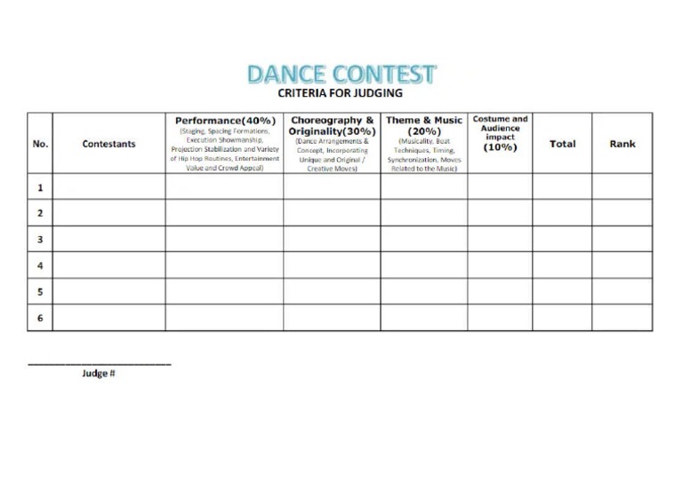 Dance Criteria 1 | PDF