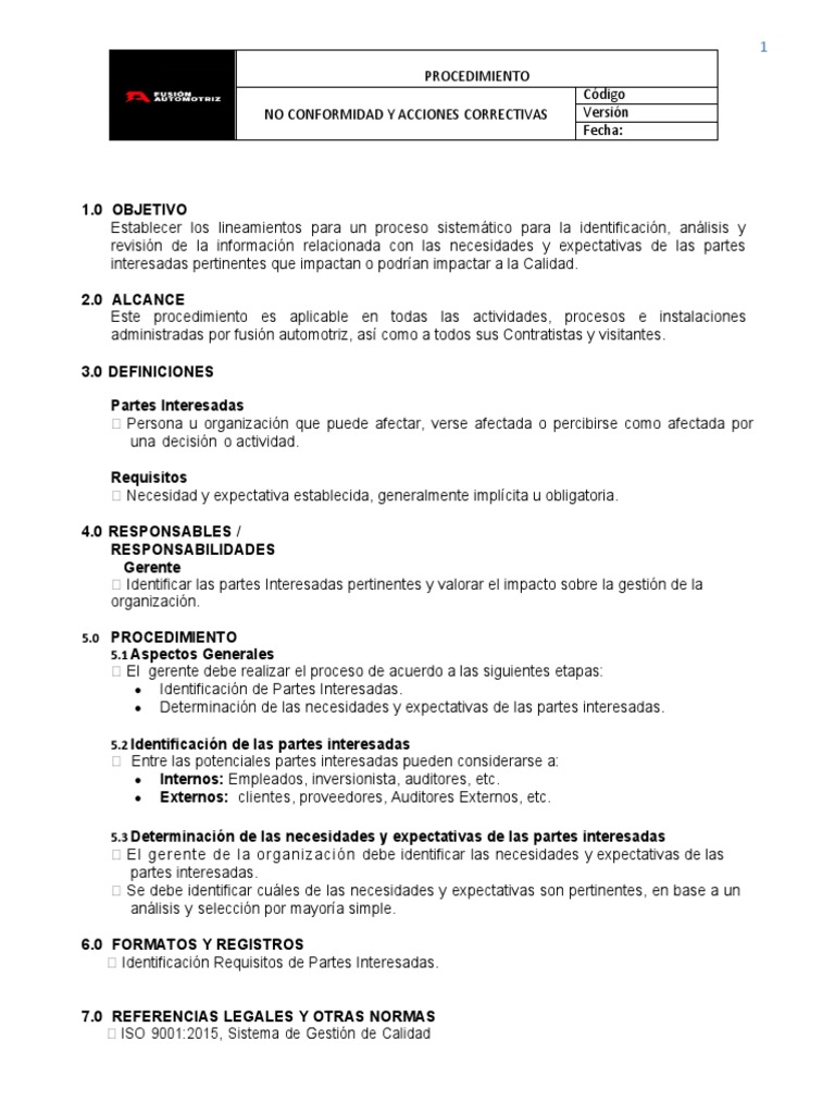 Identificación de Partes Interesadas ISO 9001 | PDF | Finanzas y dinero