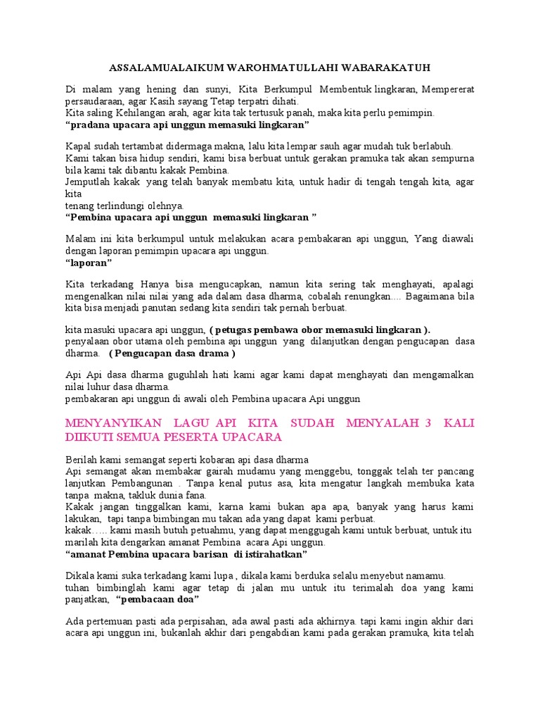 Susunan Upacara Api Unggun | PDF